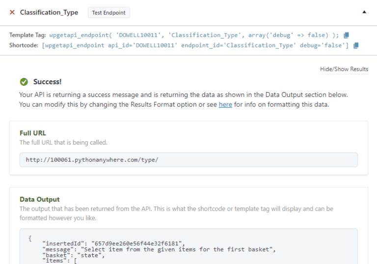 Dowell Classification of Big Data API - Dowellstore Domains
