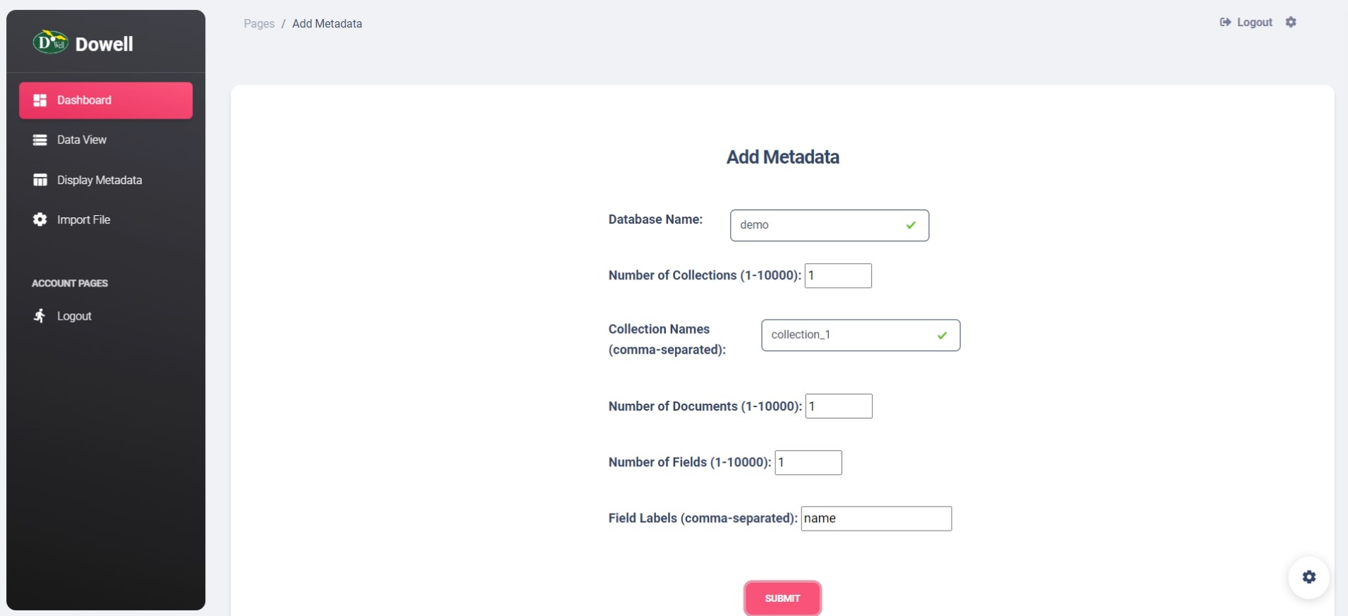 Dowell Data Cube API - Dowellstore Domains